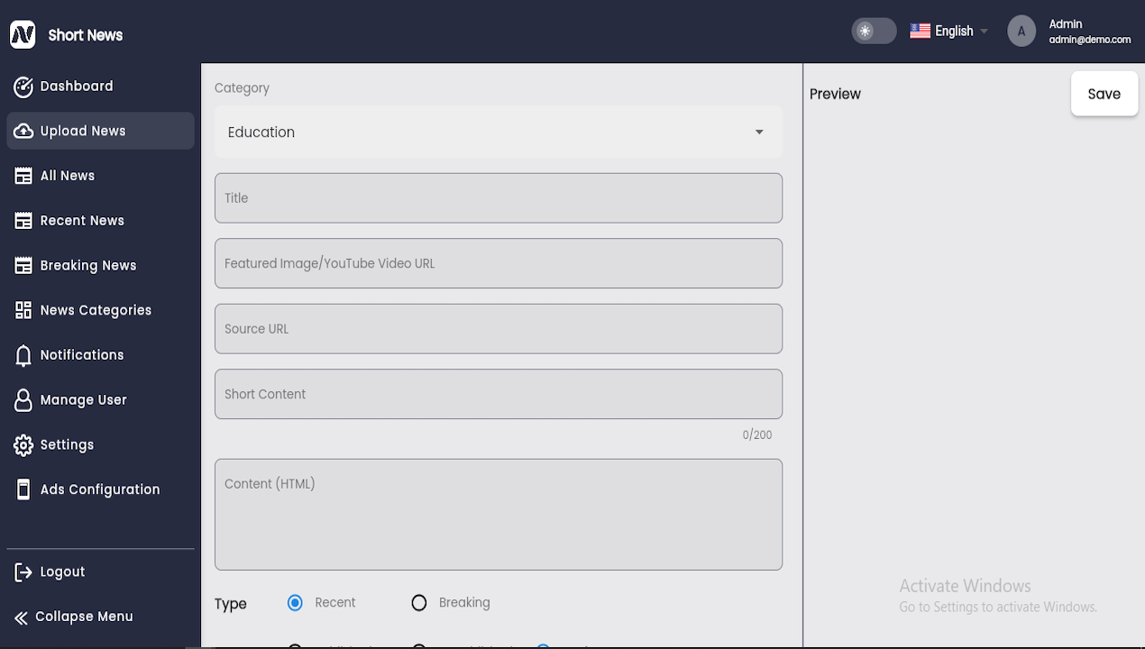 Mightyshort News Flutter News App With Firebase Backend Admin Panel News App By Meetmighty